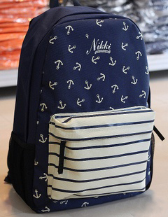 Cute Blue Anchor Backpack on Luulla